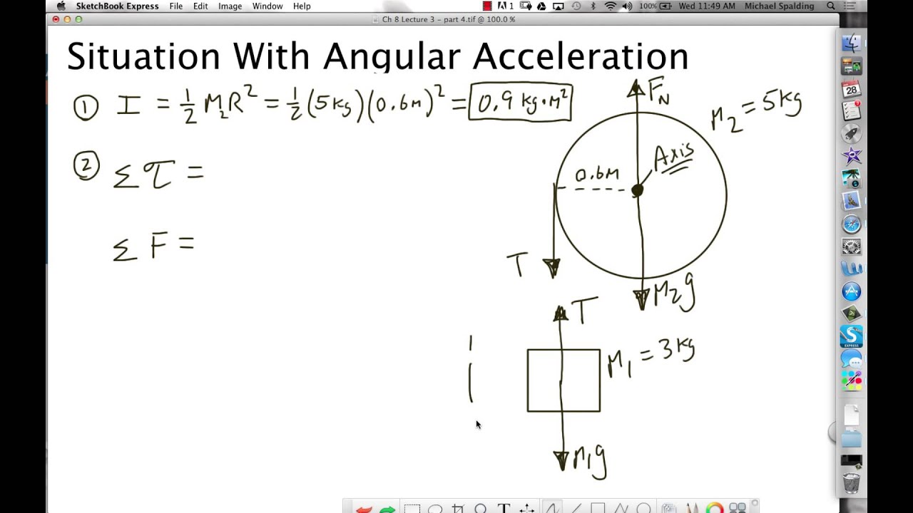 Example Rotational Inertia Torque Angular Acceleration Ppt