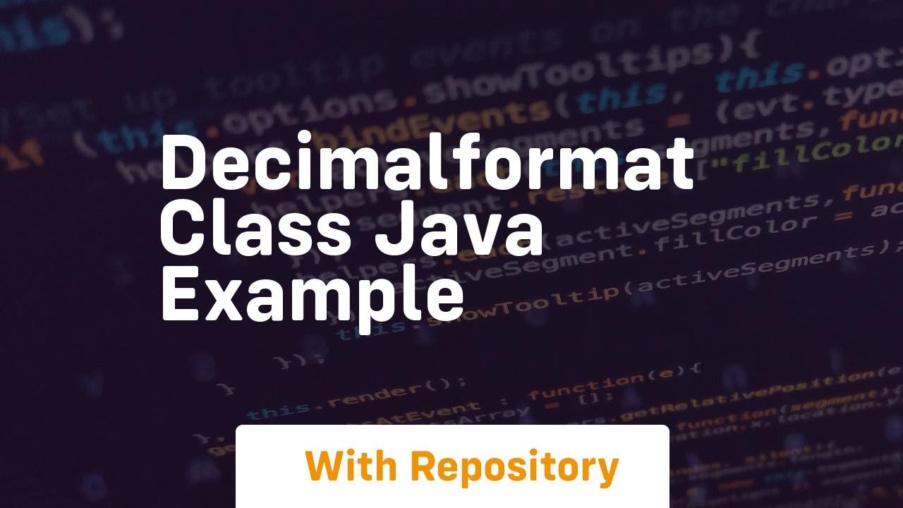 Decimalformat Class Java Example Youtube