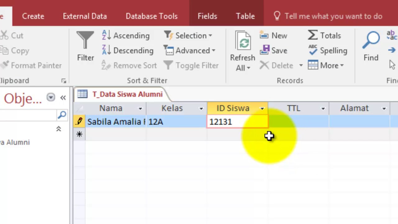 Tutorial Membuat Database Di Microsoft Access 2016 Youtube