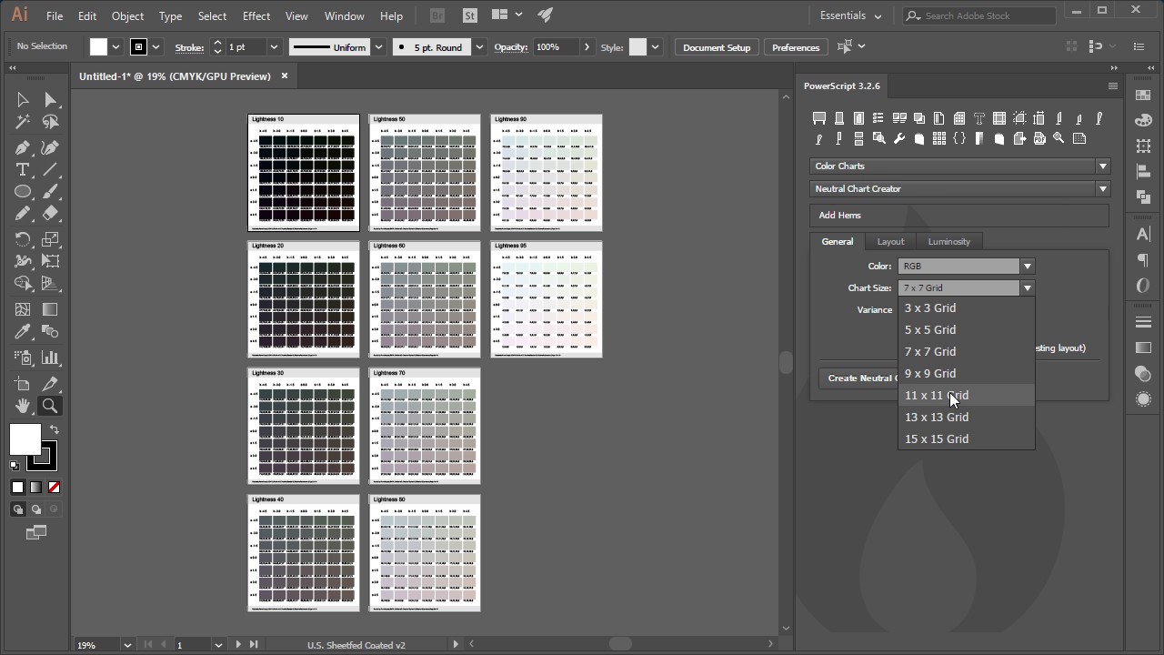 Neutral Gray Chart Powerscript For Adobe Illustrator Youtube