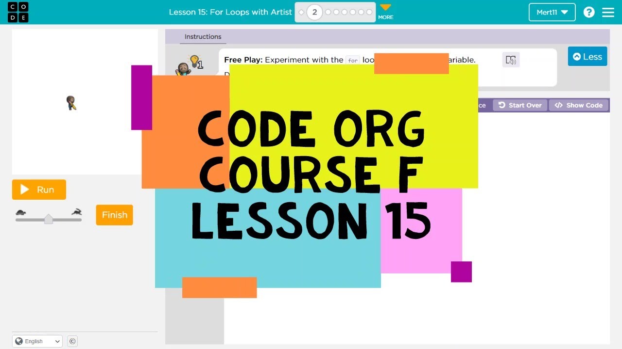 Code Org Course F Lesson 15 For Loops With Artist Code Org 2021