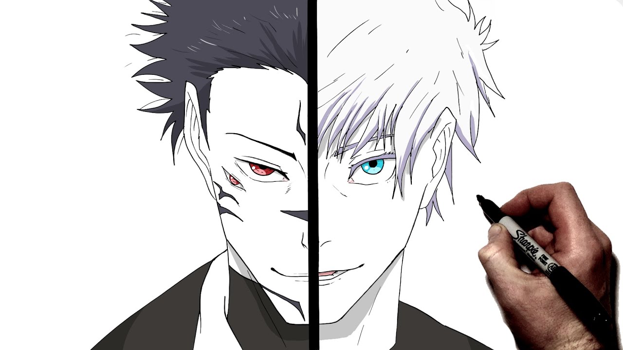 How To Draw Sukuna Vs Gojo Satoru Step By Step Easy To Draw I Jujutsu ...