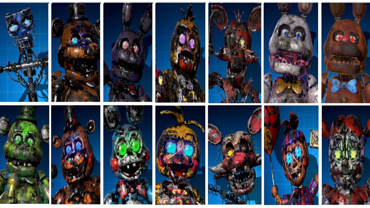 Fnaf Ar All Animatronics Broken Vs Fixed Five Nights At Freddy