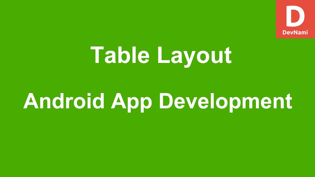 Android Tablelayout Example Youtube