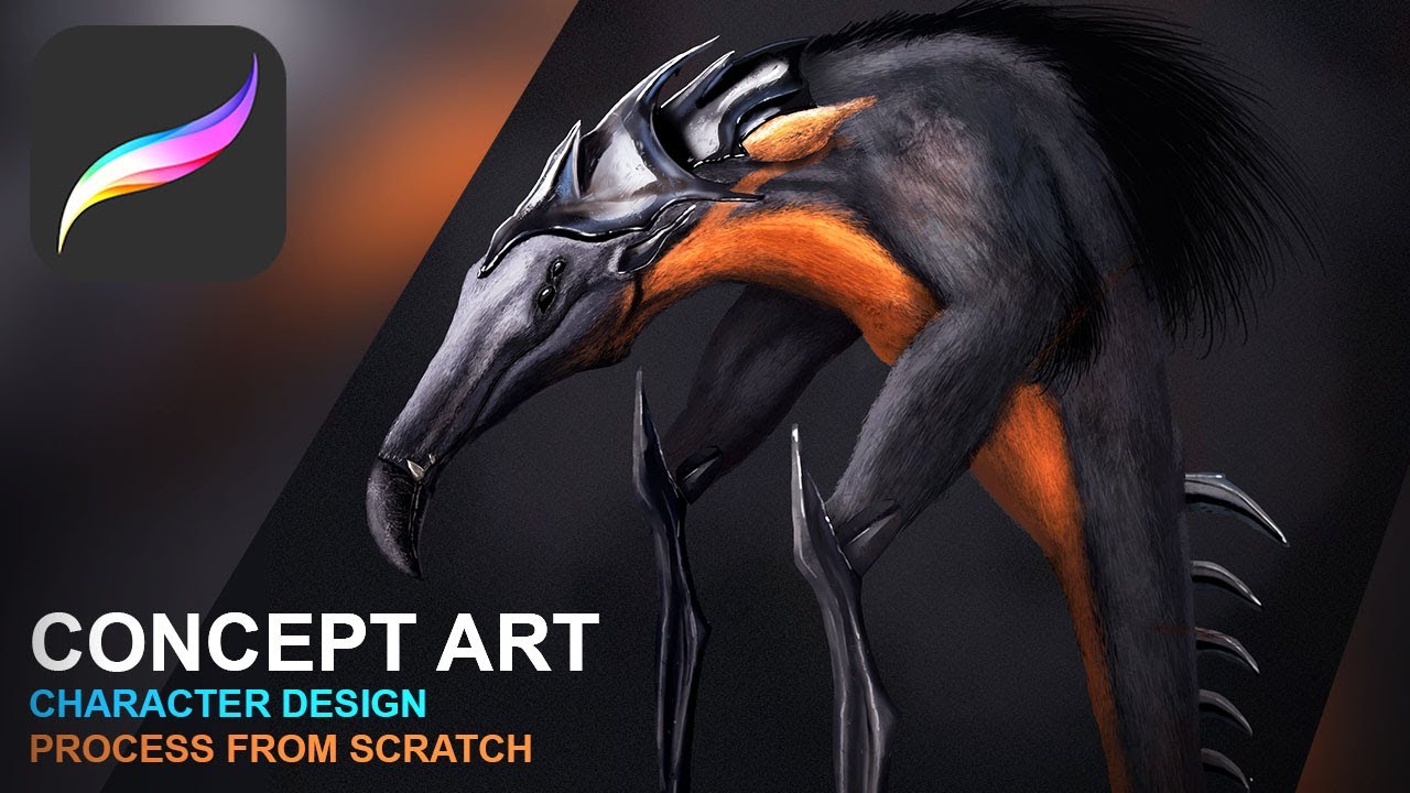 Concept Art Creature Design Process On Procreate Youtube