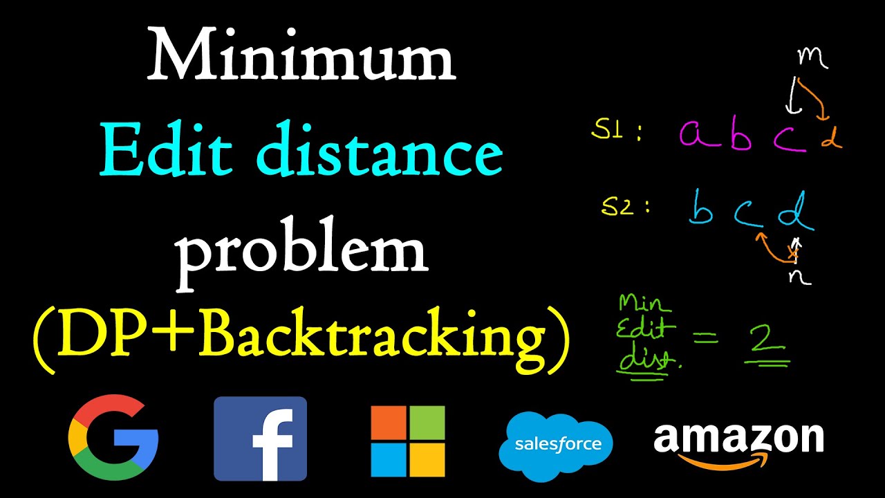 Minimum Edit Distance Dynamic Programming Backtracking Youtube