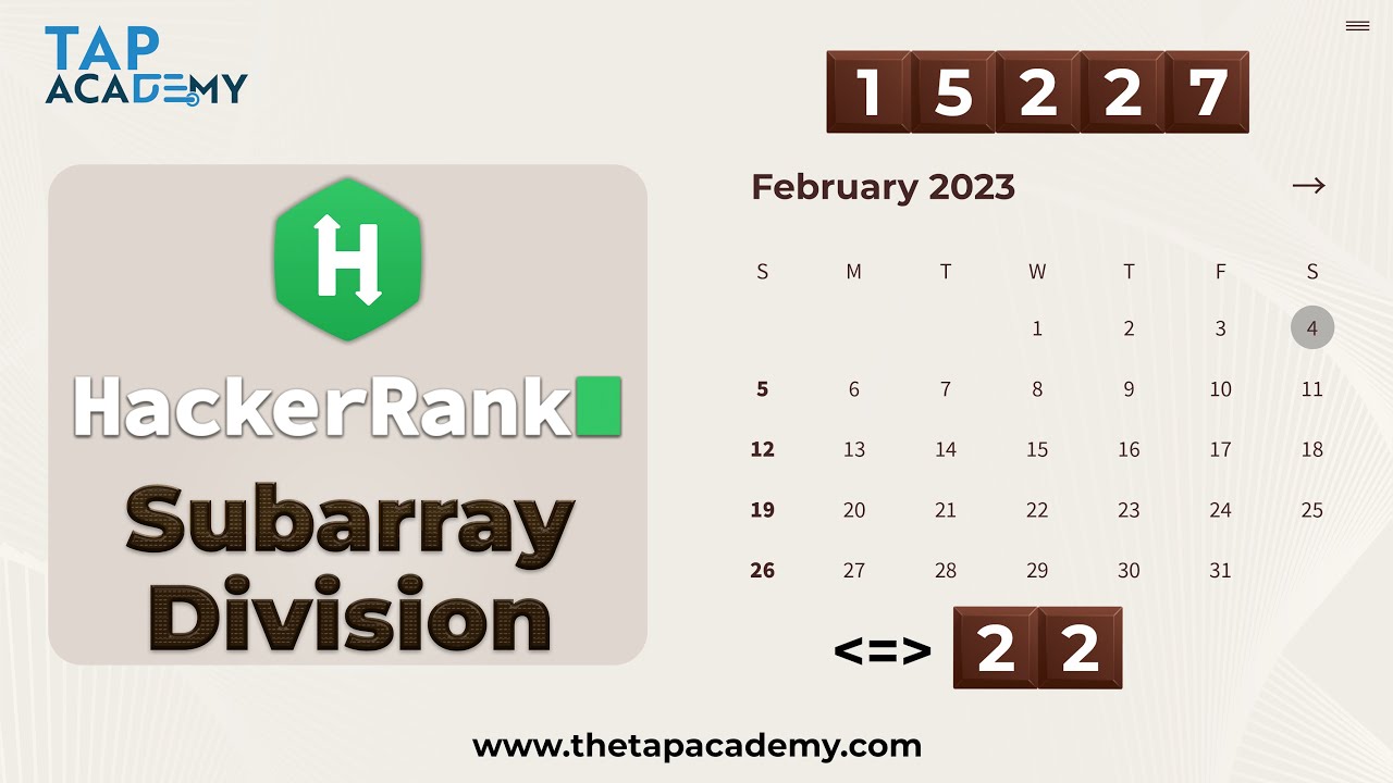 Subarray Division Youtube