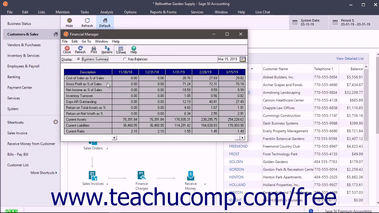 Sage 50 2018 Tutorial The Financial Manager Sage Training Youtube