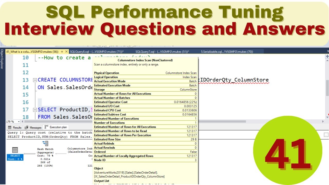 41 Columnstore Index In Sql Server Performance Tuning Interview