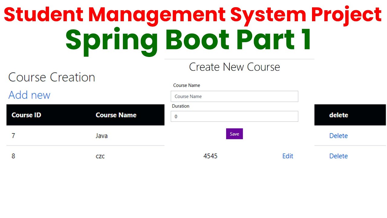 Student Management System Project In Spring Boot Part 1 Youtube