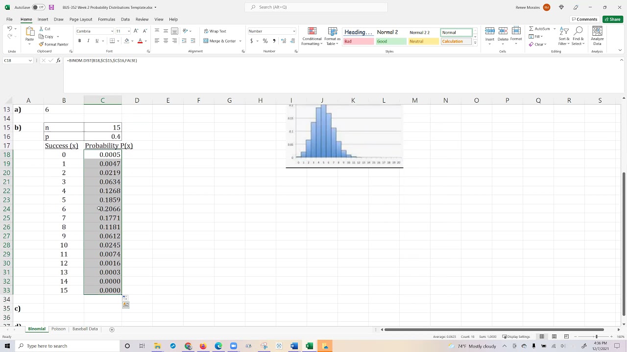 Probability Distributions Using Excel Youtube