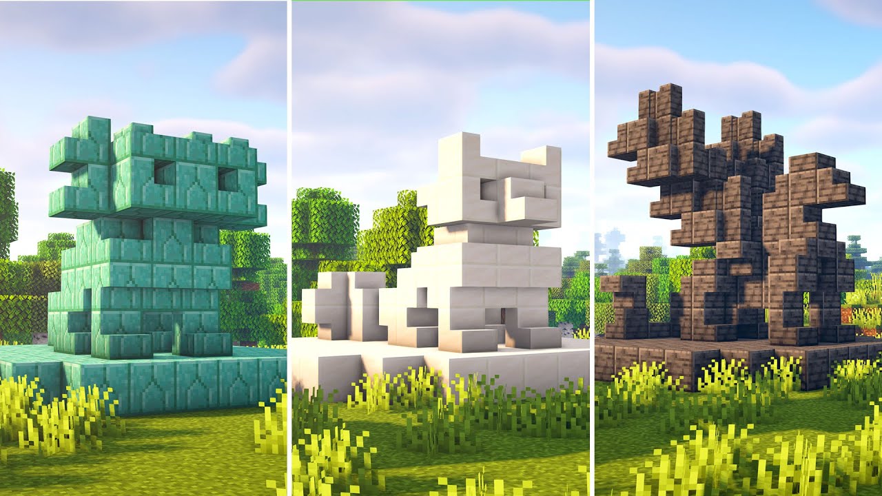 Minecraft Statue Tutorial Axolotl Fox And Griffin Youtube