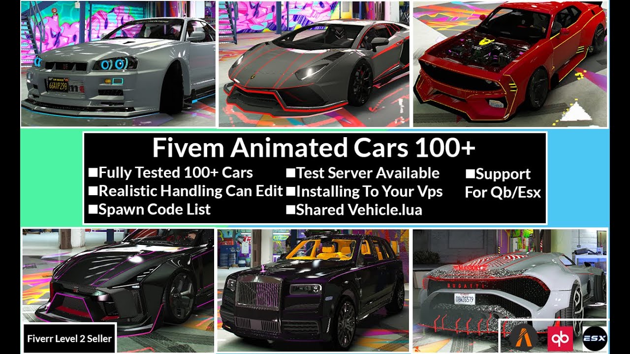 Fivem Latest 100 Premium Animated Car Pack With Realistic Handling And