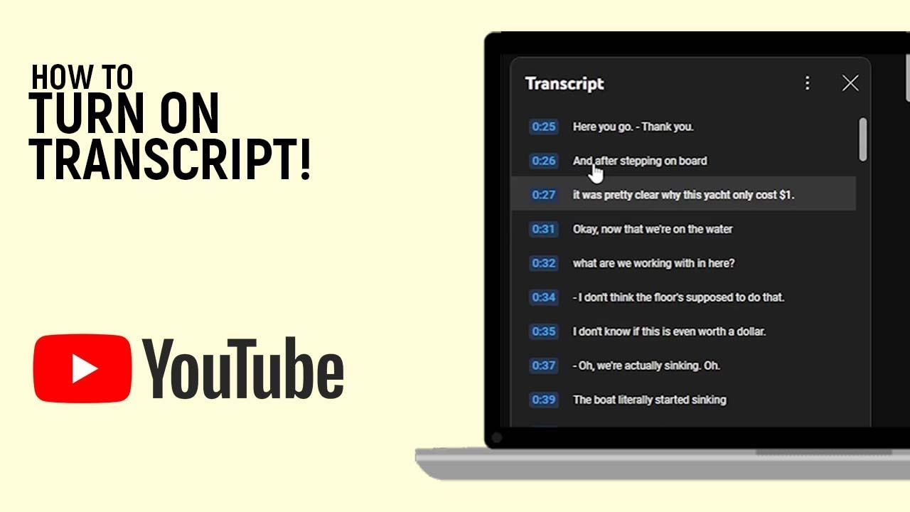 How To Enable Transcript On Youtube Easy Youtube
