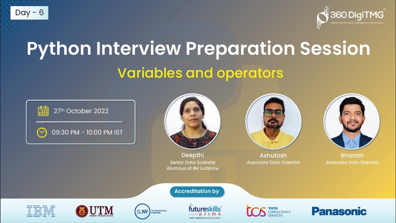 Python Interview Preparation Session Variables And Operators Day 6