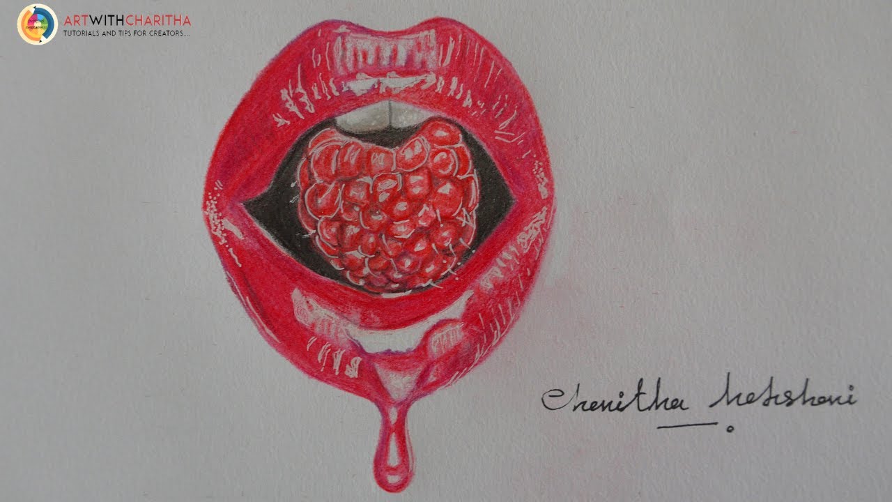 Realistic Lips Drawing With Fruit Lipstutorial Org
