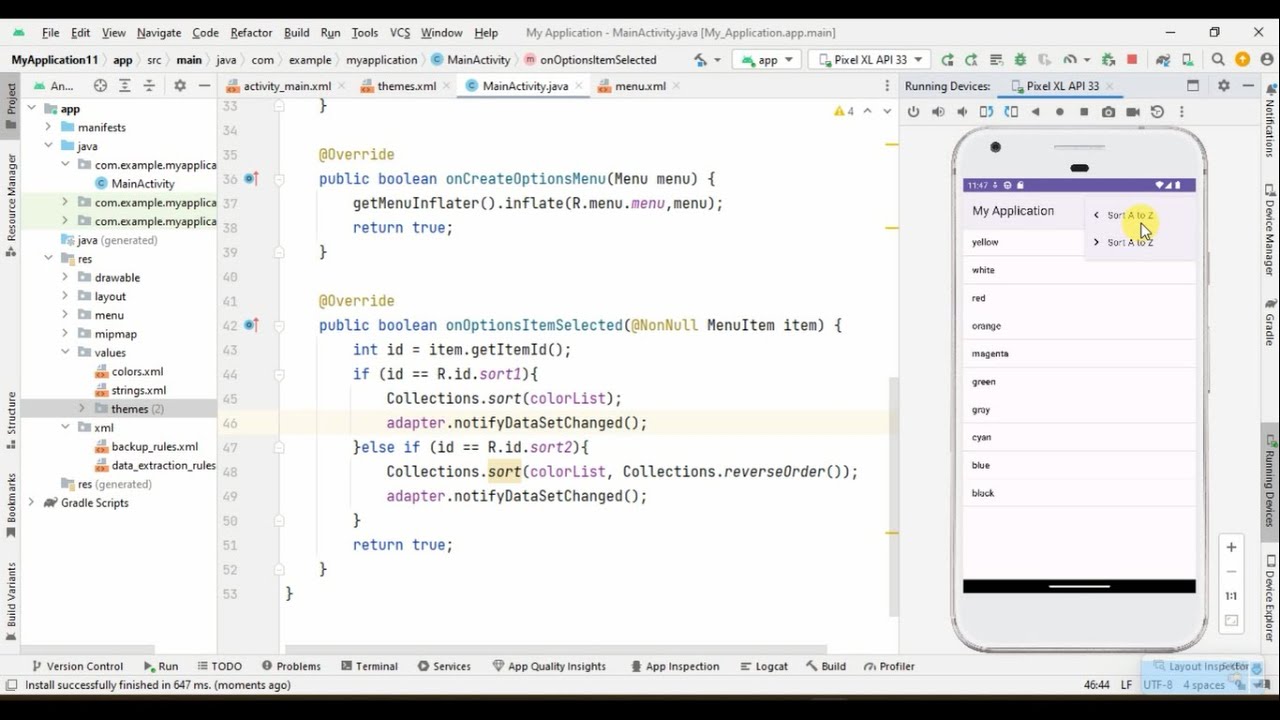 Sort String Array In Android Studio With Java Youtube