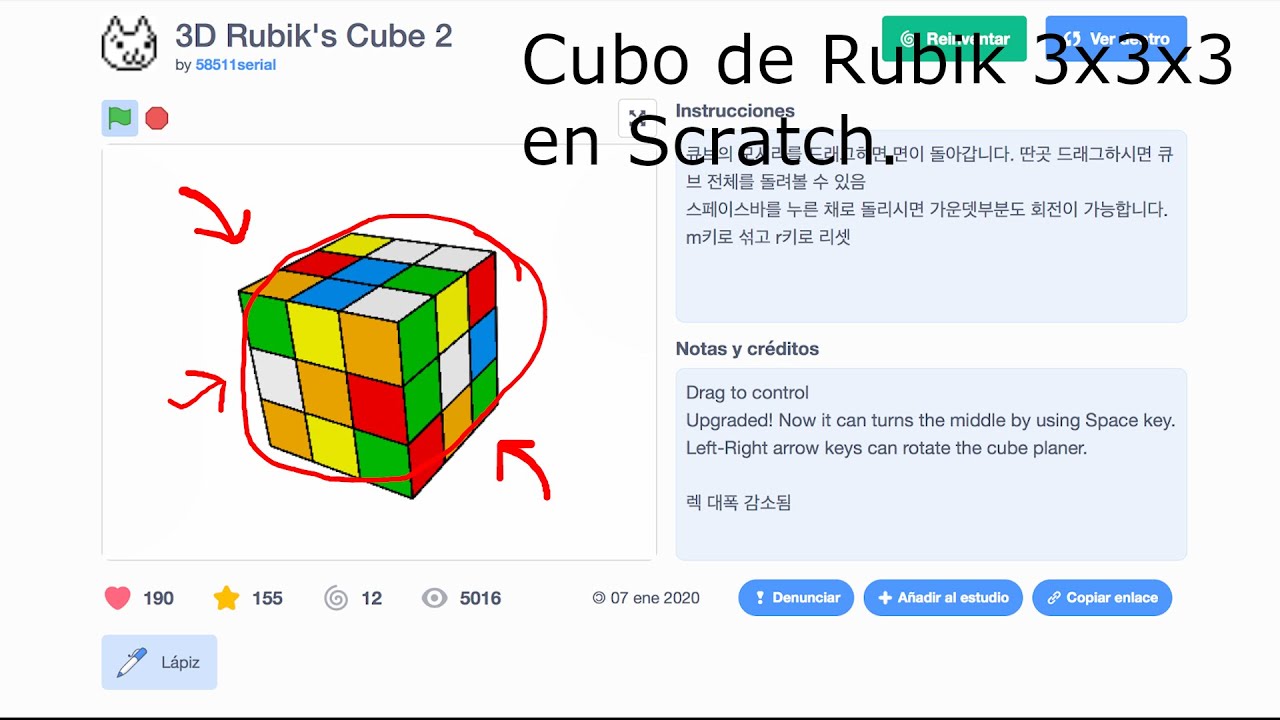 Resolviendo Un Cubo De Rubik 3x3x3 En Scratch Youtube