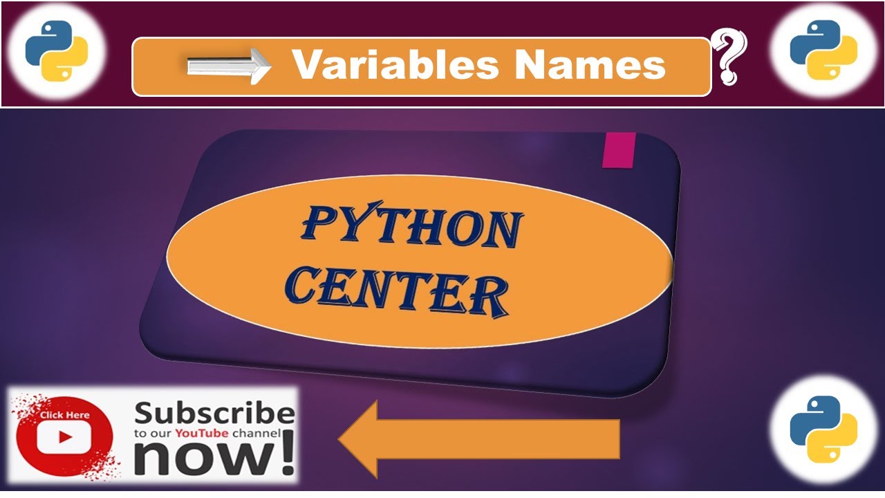 Variables Names Python Center Pc Python Programming Youtube