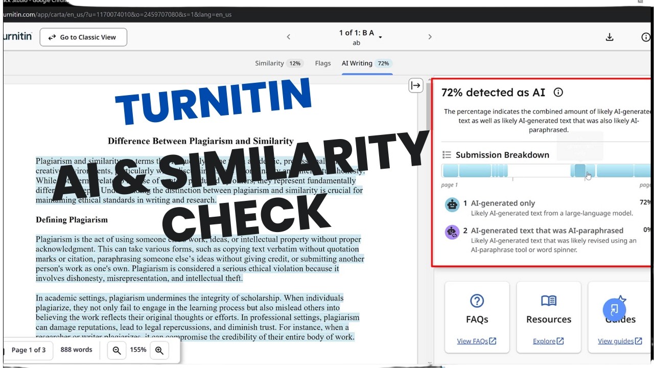 How To Check Plagiarism And Ai Using Turnitin Youtube