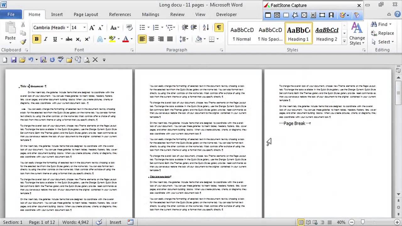 Manual Page Break