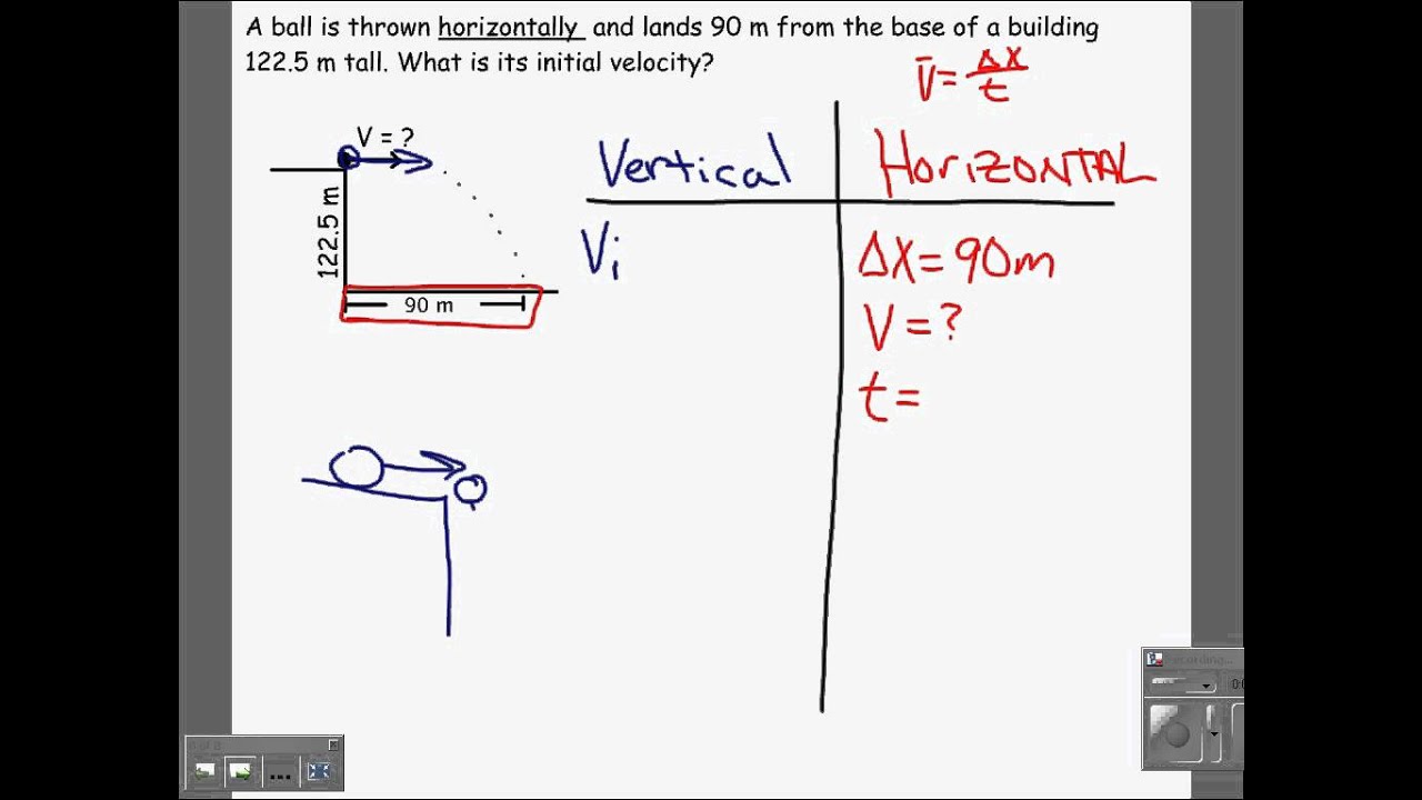 Two Dimensional Motion Example Problem 2 Youtube