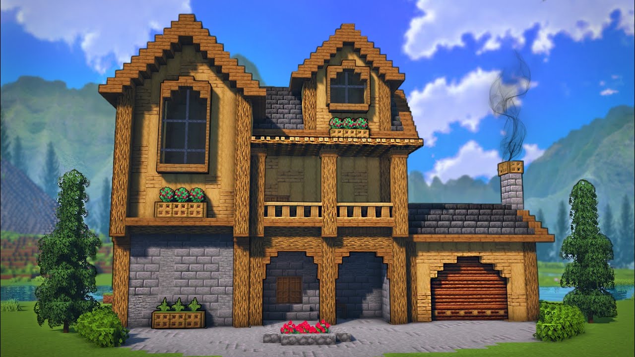 Minecraft Simple Oak House Tutorial Youtube
