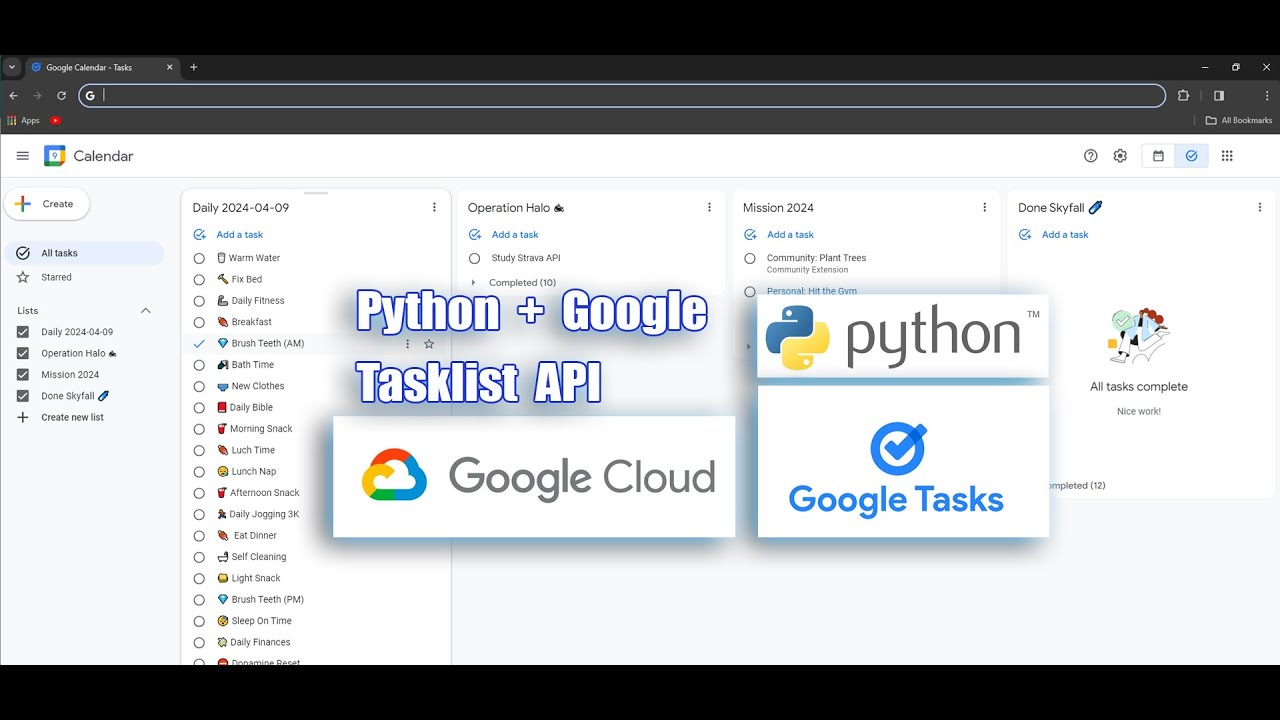 Part 4 Python Google Task Api To Integrate With Flask Youtube