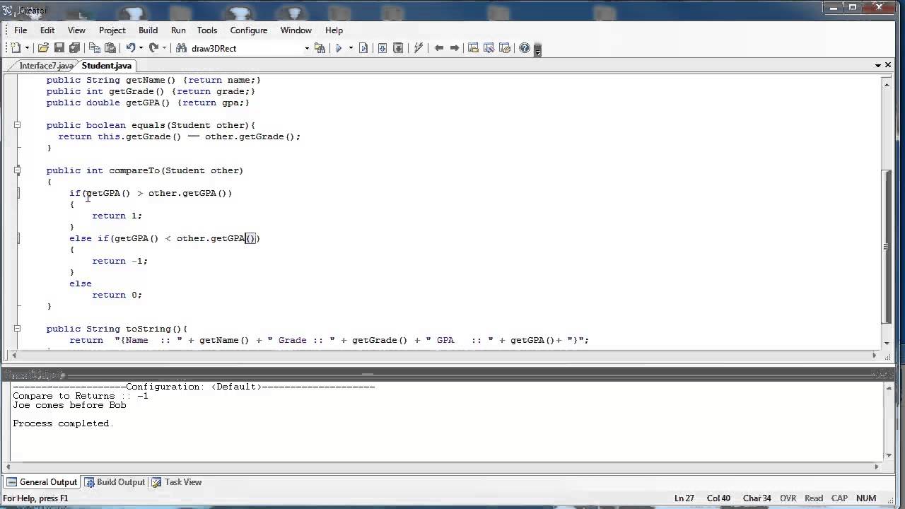 Interfaces Part 6 Comparable Interface Java Youtube