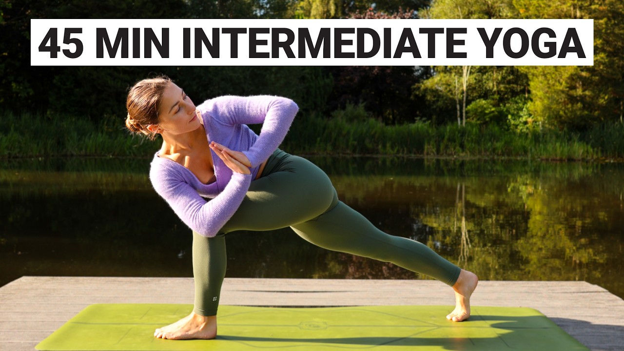 45 Min Intermediate Yoga Flow To Improve Strength Flexibility Youtube