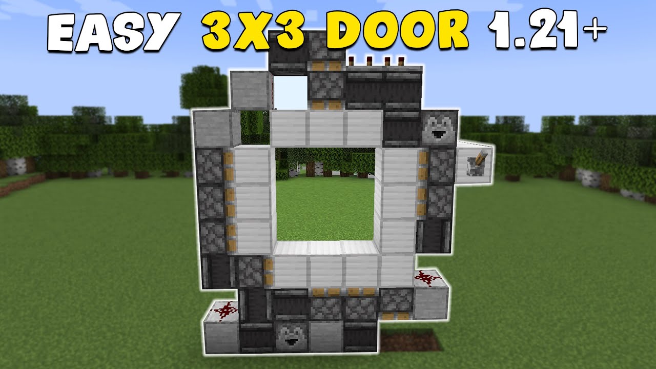 Minecraft Easy 3x3 Piston Door Tutorial 1 21 Java Bedrock Pe Youtube