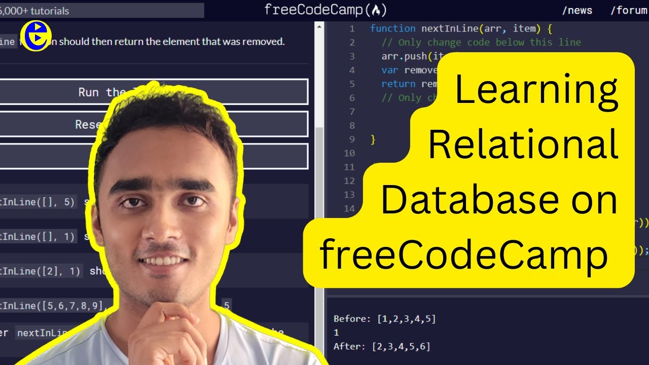 Learning Relational Database On Freecodecamp Coding Youtube