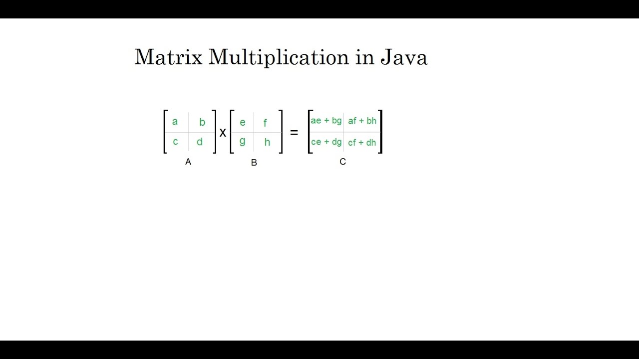 Matrices Multiplication In Java Youtube