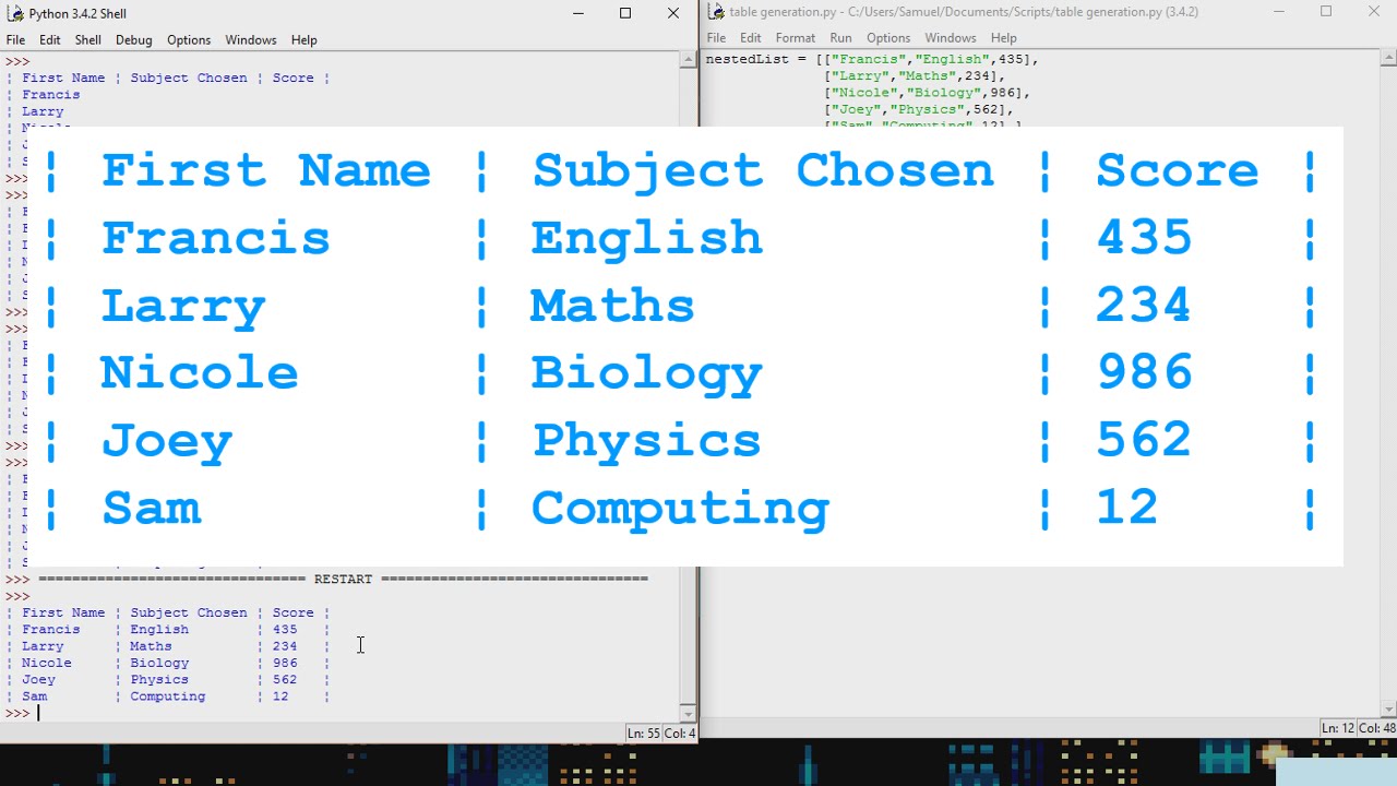 Python Tutorial How To Make Text Based Tables Youtube