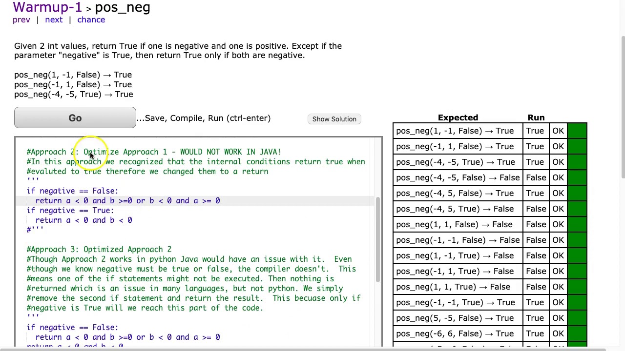 Codingbat Pos Neg Python Youtube