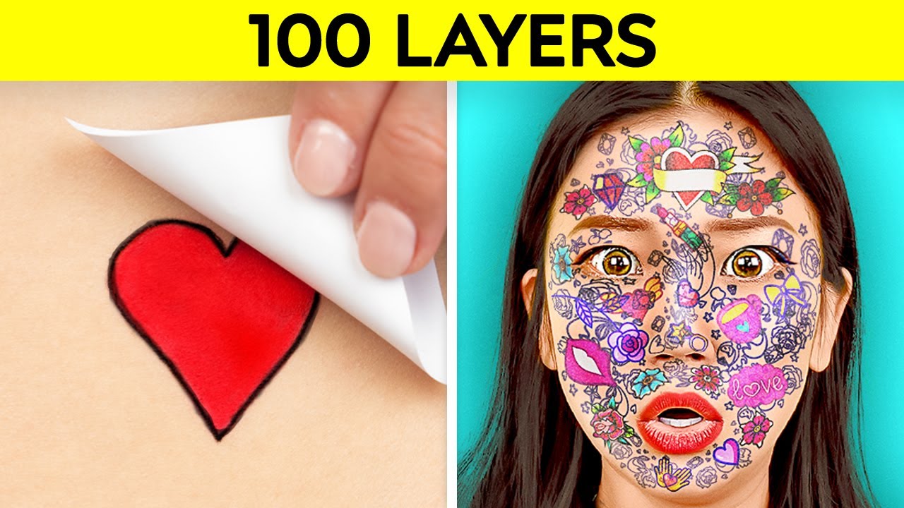 100 Layers Challenge Best 100 Coats Of Makeup Hairspray Duct Tape