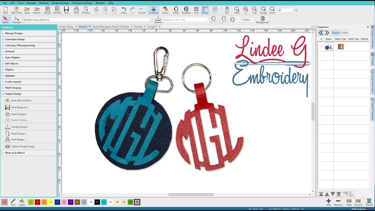 Wilcom Hatch Free Standing Monogram Key Fob Youtube