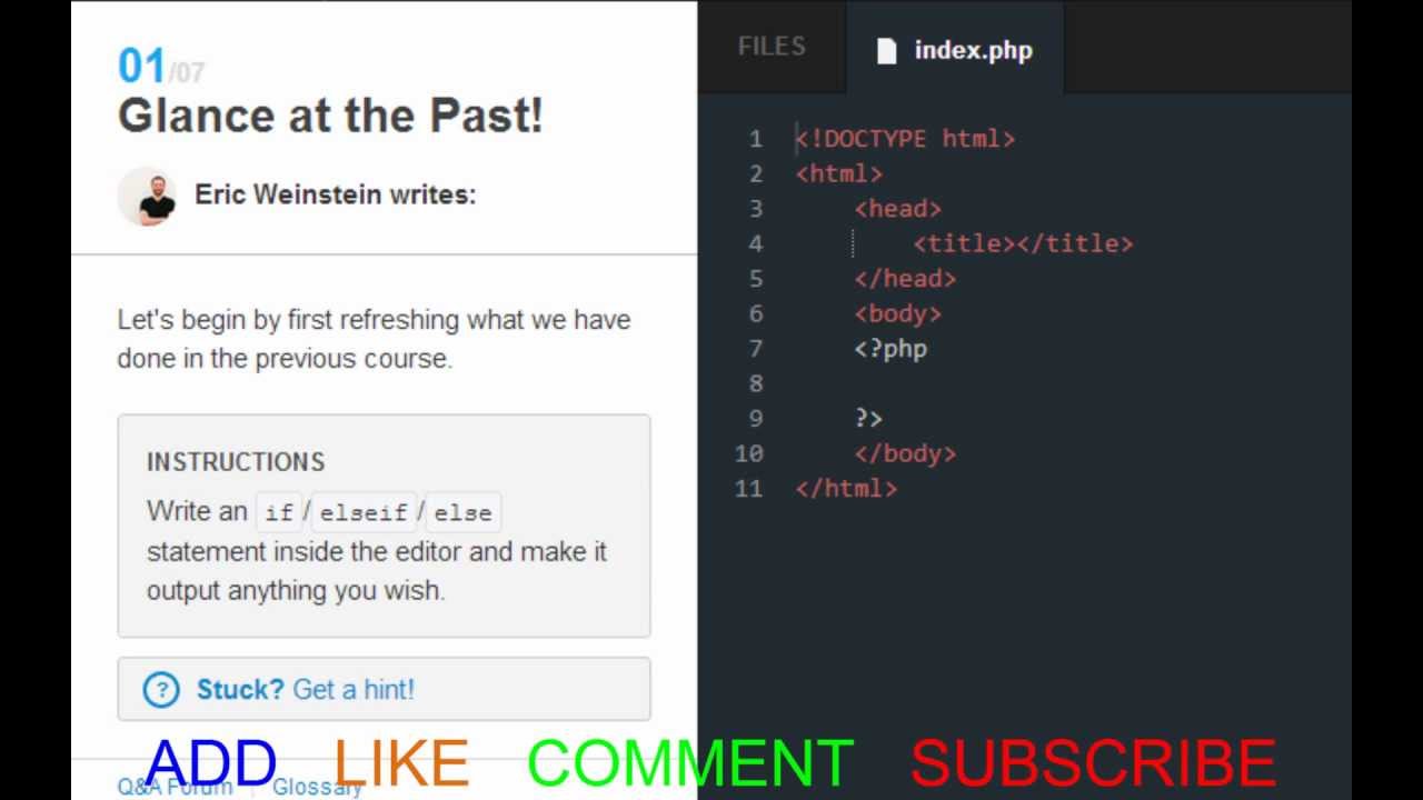 Codecademy Php 2013 Control Flow Switch Youtube