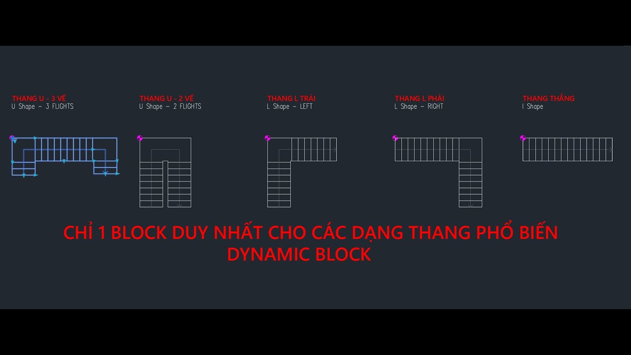 Autocad Dynamic Block Stairs Youtube