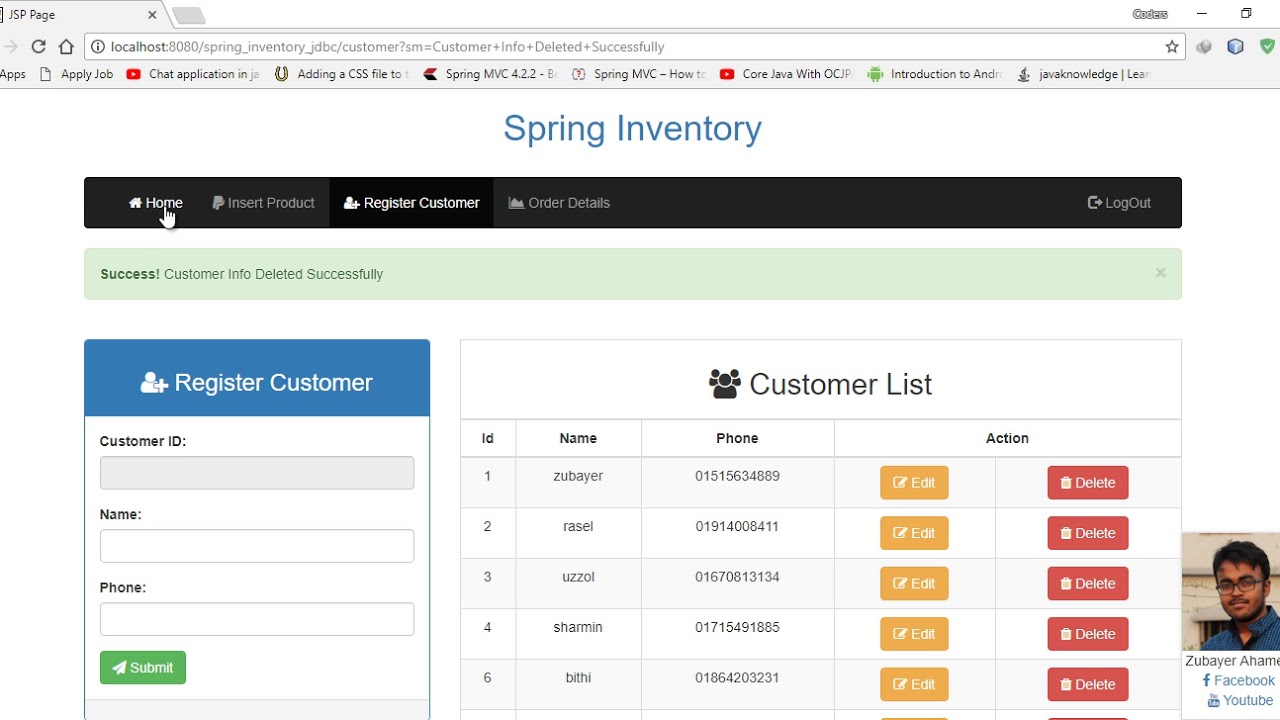 Inventory System Using Spring Framework Youtube