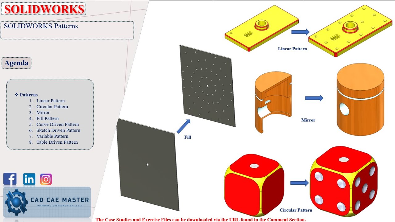 Solidworks Patterns Solidworks Tutorials Youtube