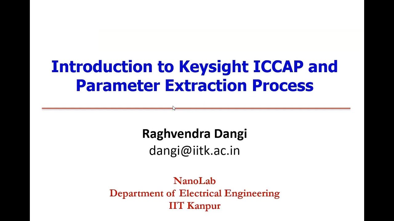 Day 8 Video 2 Parameter Extraction Using Iccap Tool Youtube