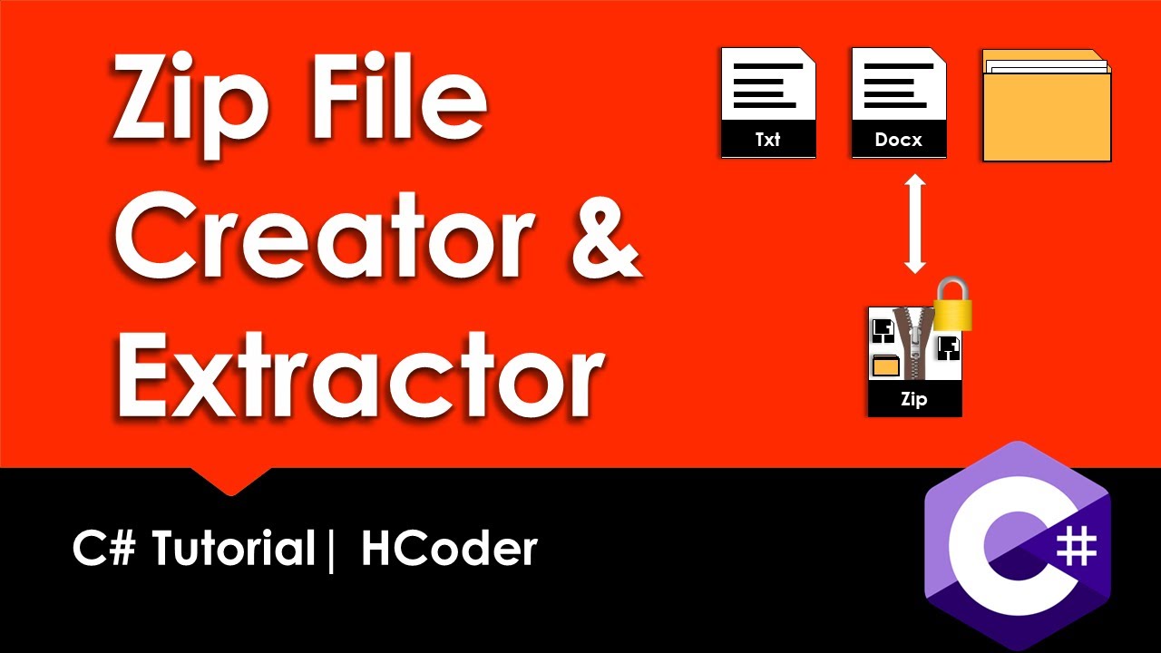 Zip File Creation And Extraction Using C Dotnetzip Hcoder Youtube