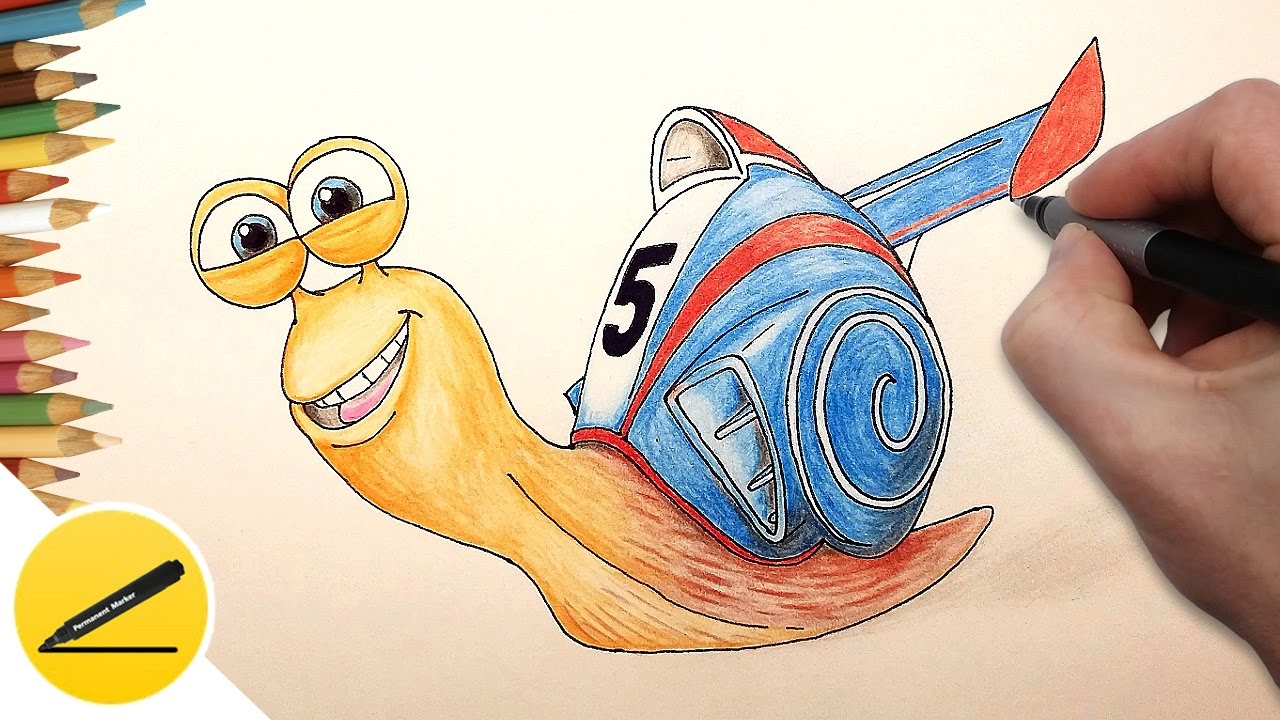 How To Draw Turbo The Snail