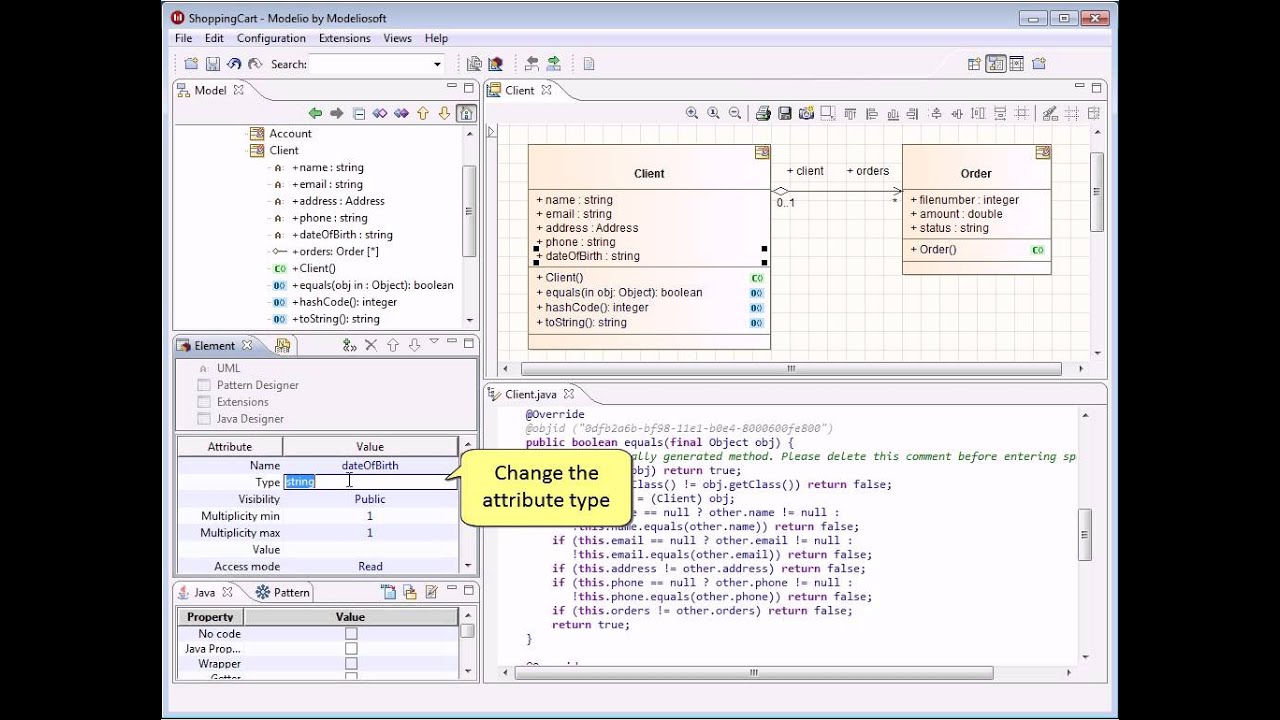 Generate Java Utility Methods In Uml Model Youtube