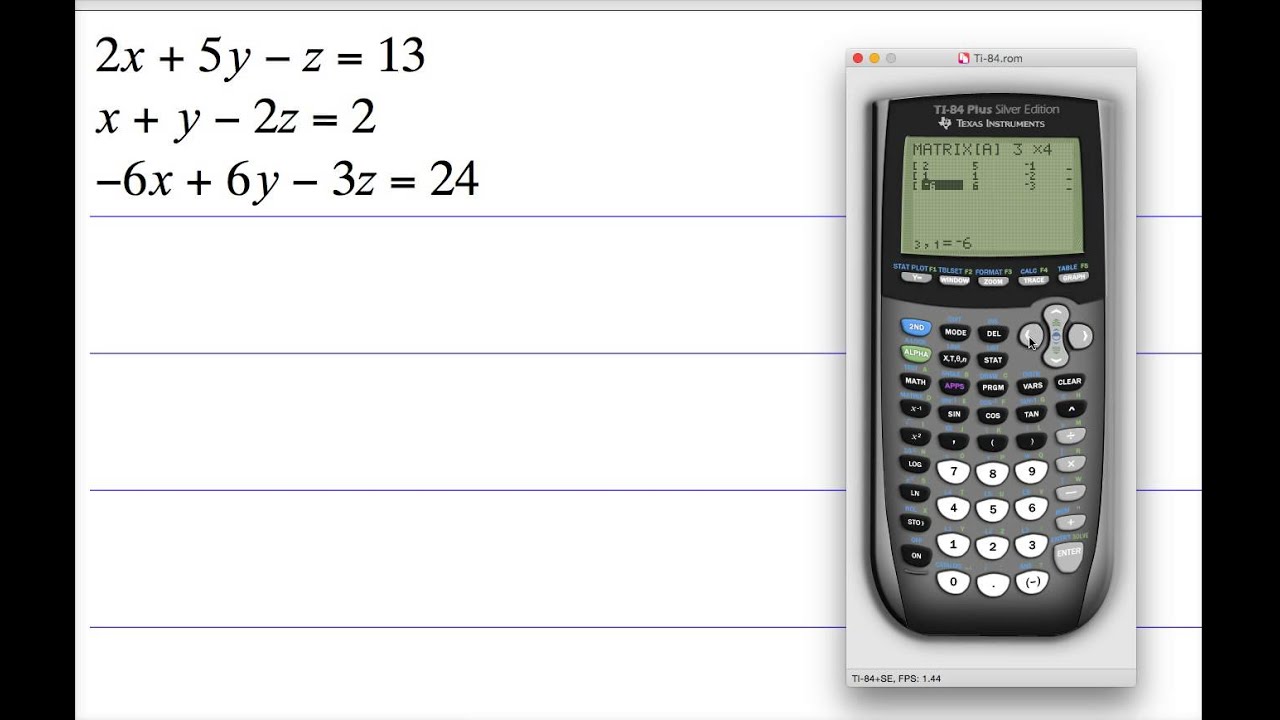 How To Solve Linear Equations With Three Variables On Ti 84 Calculator