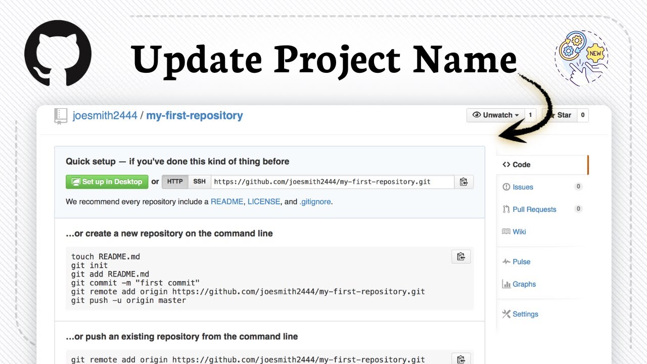 How To Change Repository Name In Github Project Title Youtube