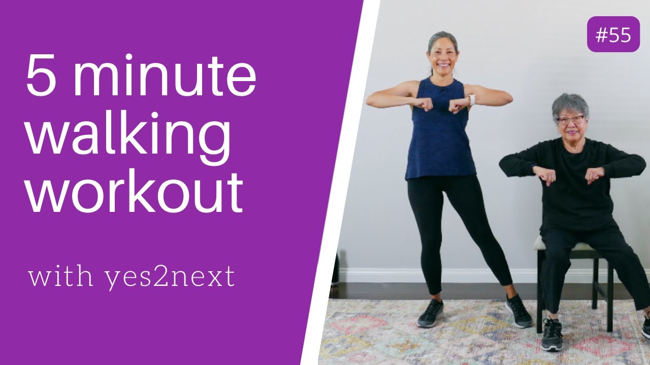 5 Minute Indoor Walking Workout Seniors Beginners Youtube