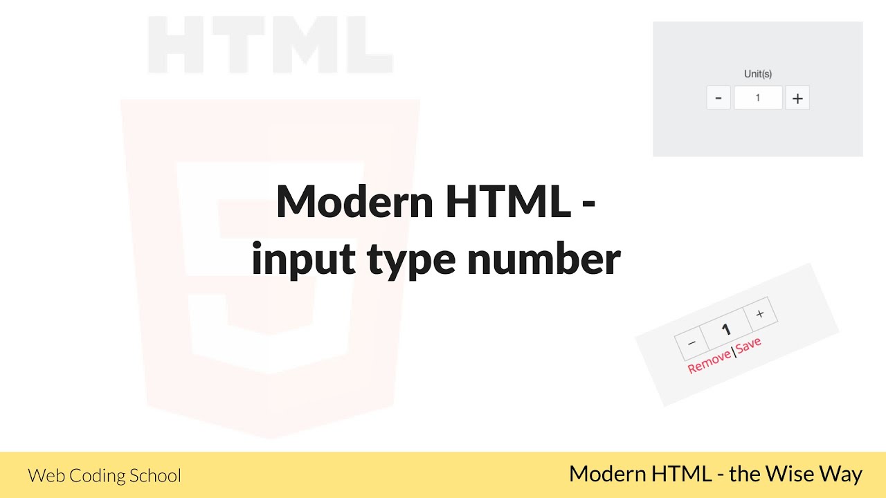 Learn Html Number Input Youtube