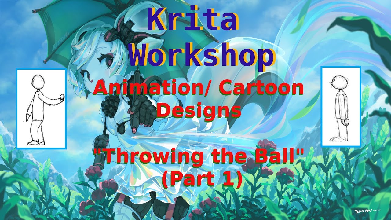 Krita Workshop Cartoon Animation Design Throwing The Ball Part 1